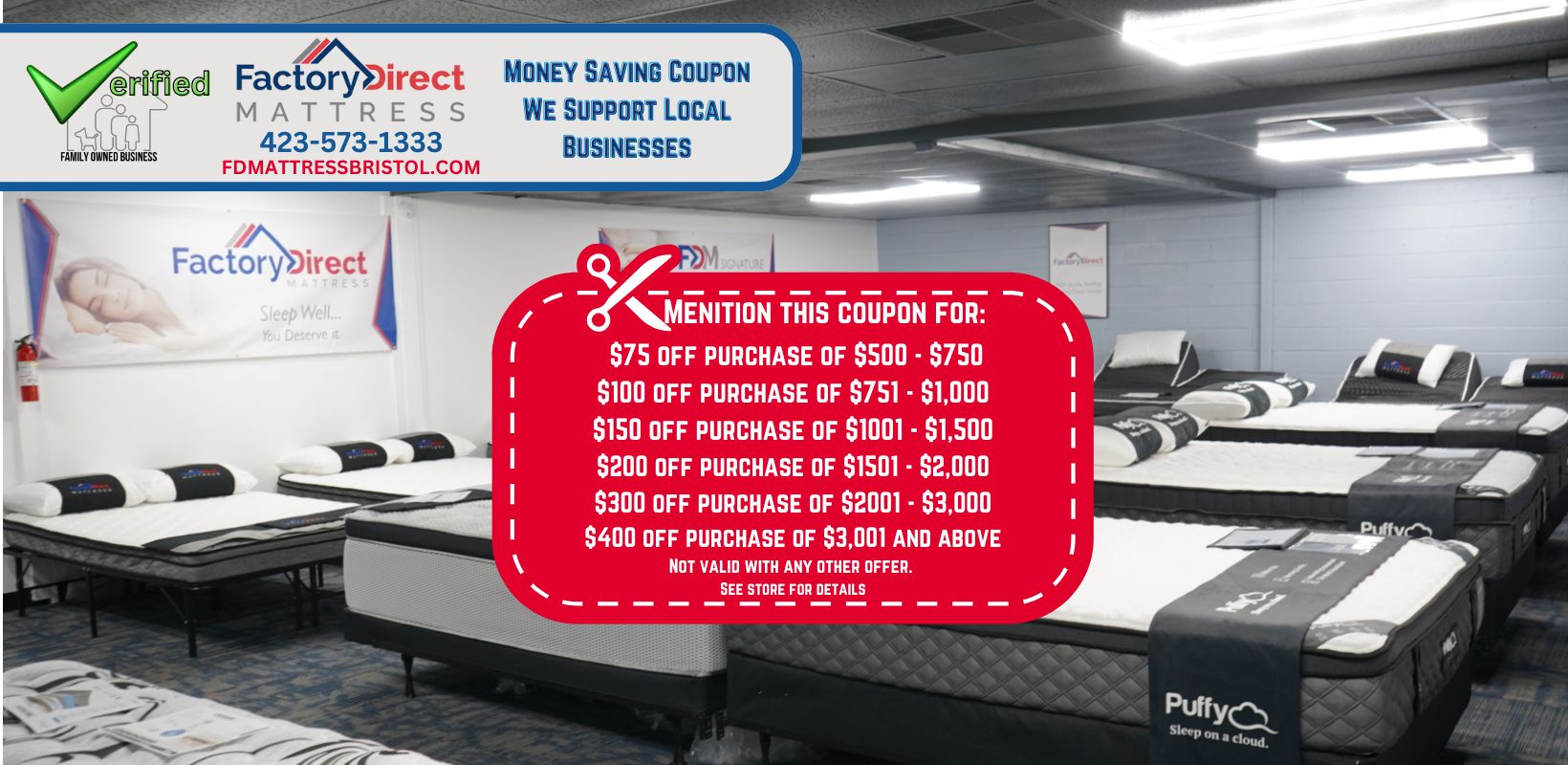 Coupon For Factory Direct Mattress of Bristol, TN – Bedding Coupon